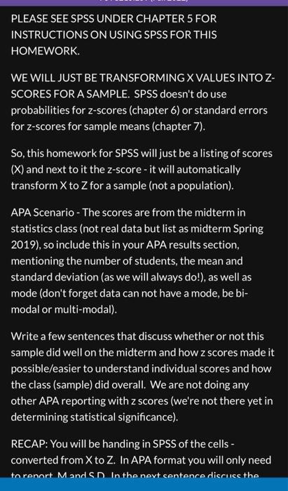 Solved PLEASE SEE SPSS UNDER CHAPTER 5 FOR INSTRUCTIONS ON | Chegg.com