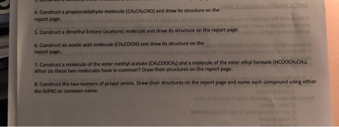 Solved 4. Construct a propionaldehyde molecule (CH,CH,CHO) | Chegg.com