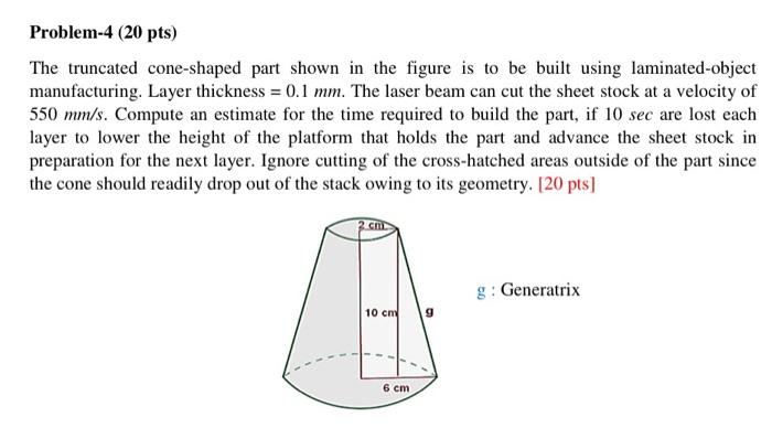 Solved Problem-4 (20 pts) The truncated cone-shaped part | Chegg.com