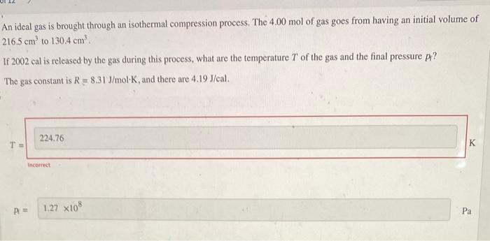 Solved An ideal gas is brought through an isothermal | Chegg.com