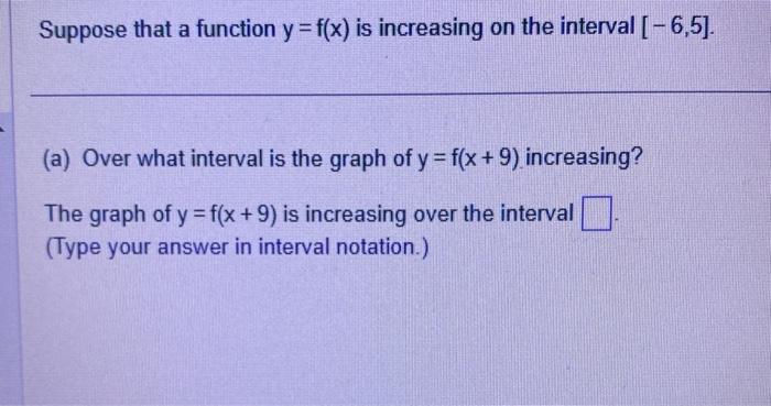 Solved Suppose that a function y=f(x) is increasing on the | Chegg.com