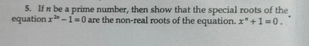 Solved 5. If n be a prime number, then show that the special | Chegg.com