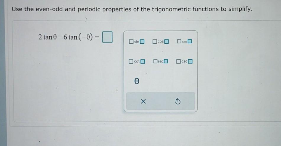 Solved Use the Even Odd and periodic properties of the | Chegg.com