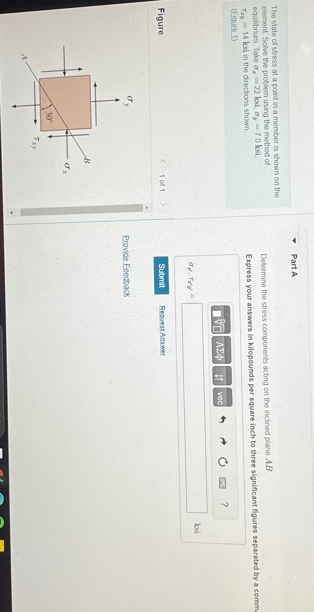 Solved 9.3The state of stress at a point in a member is | Chegg.com Solved 9.3The state of stress at a point in a member is | Chegg.com