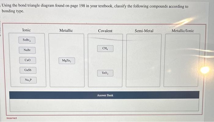 Solved Using the bond triangle diagram found on page 198 in | Chegg.com
