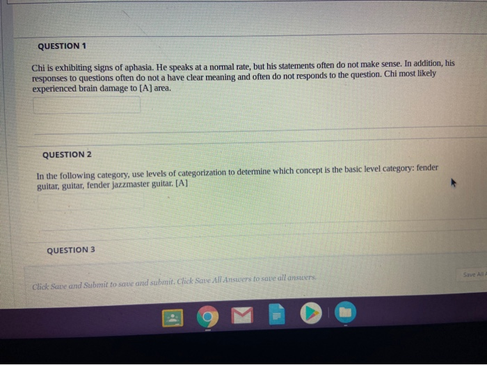 Solved QUESTION 1 Chi is exhibiting signs of aphasia. He | Chegg.com