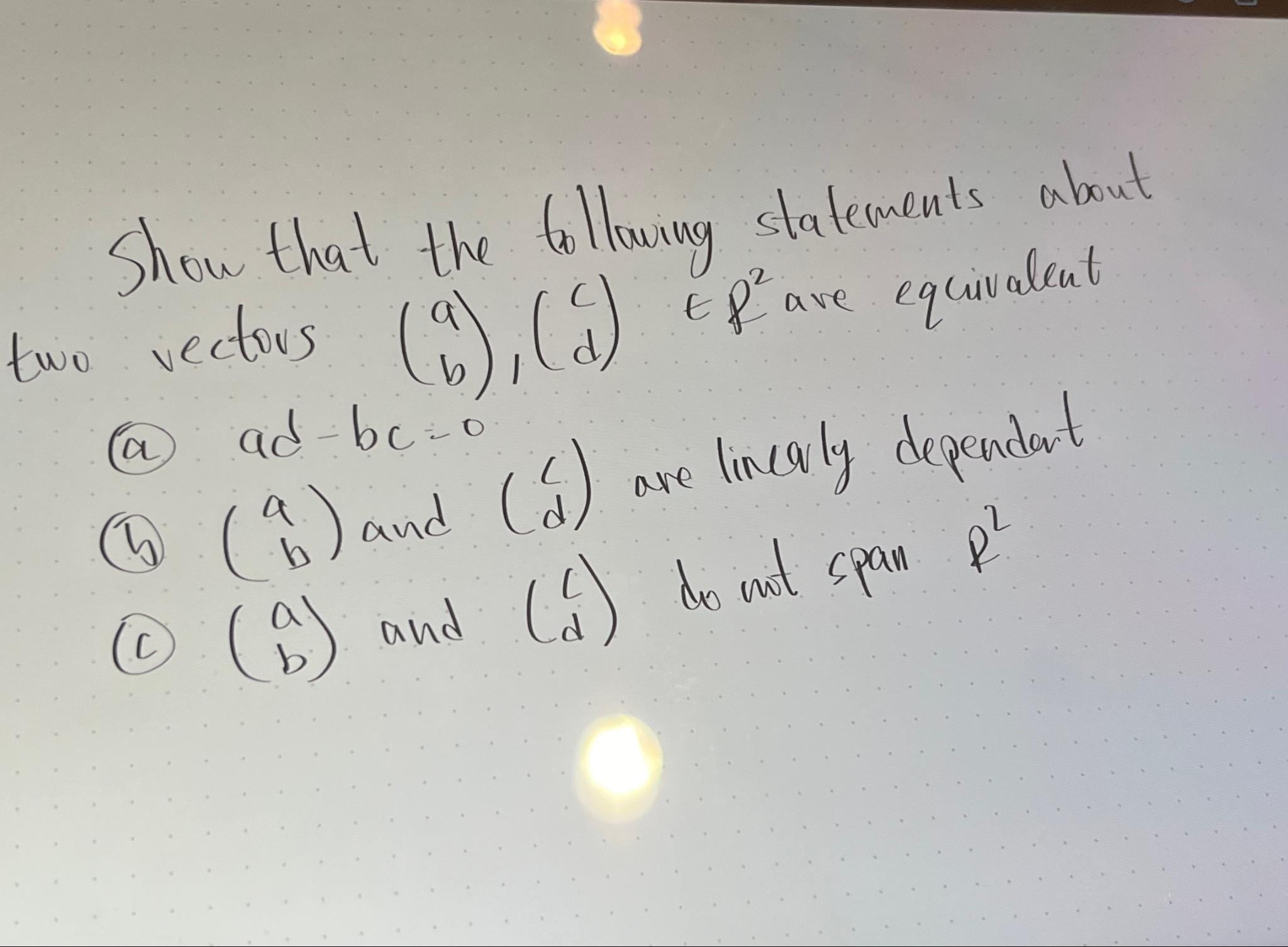 Solved Show that the following statements about two vectors | Chegg.com
