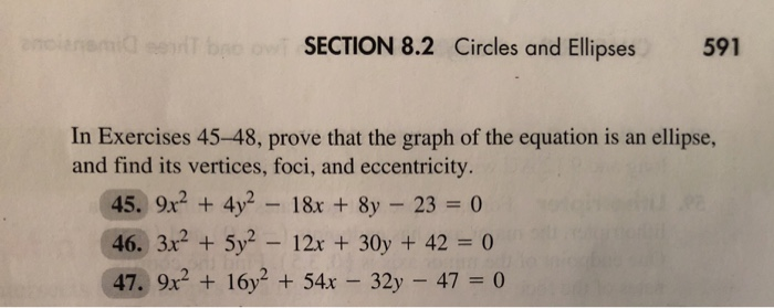 Solved SECTION 8.2 Circles and Ellipses 591 In Exercises | Chegg.com