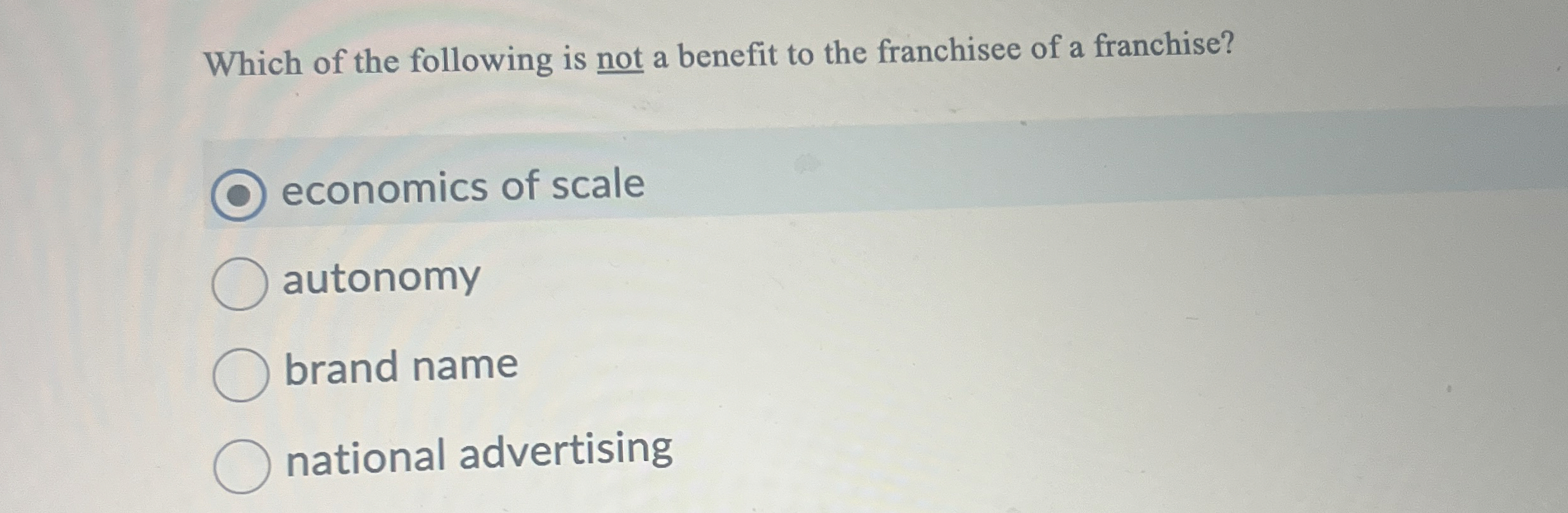 Solved Which of the following is not a benefit to the | Chegg.com