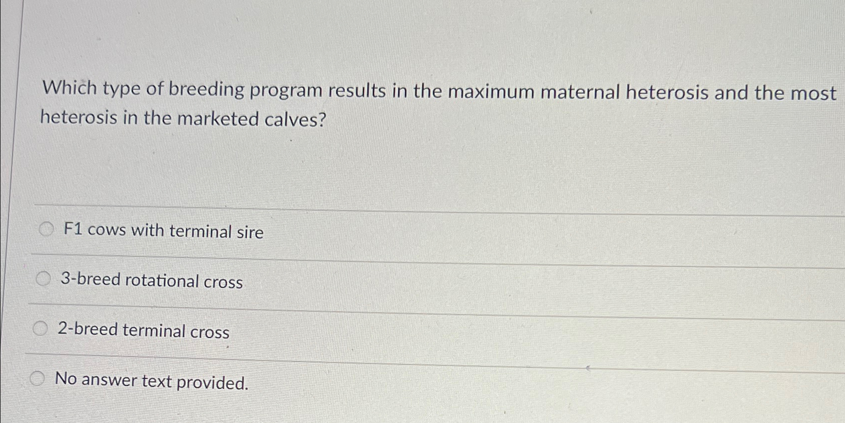 Solved Which type of breeding program results in the maximum | Chegg.com
