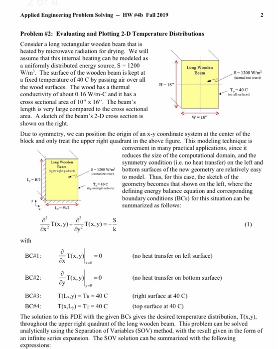 Applied Engineering Problem Solving - HW #4b Fall | Chegg.com