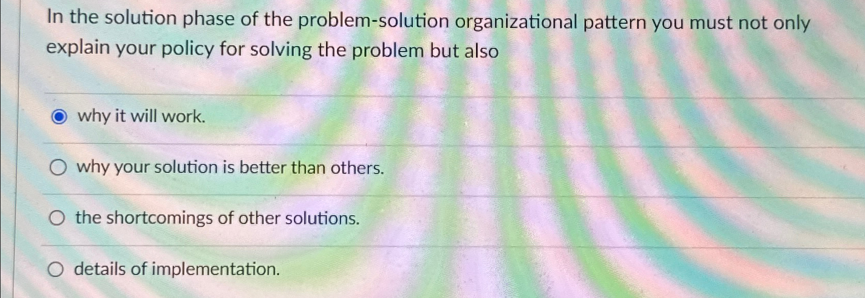 Solved In the solution phase of the problem-solution | Chegg.com