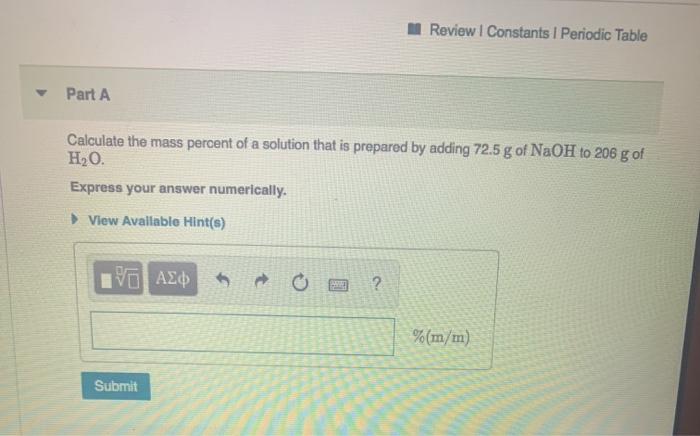 Solved Review | Constants 1 Periodic Table Part A Calculate | Chegg.com