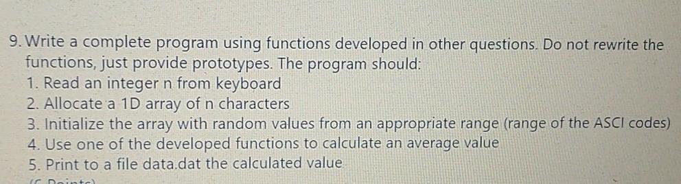 Solved 9 Write A Complete Program Using Functions Developed 6371