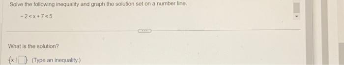 Solved Solve the following inequality and graph the solution | Chegg.com