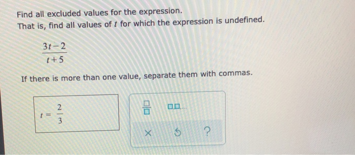Solved Find all excluded values for the expression. That is, | Chegg.com