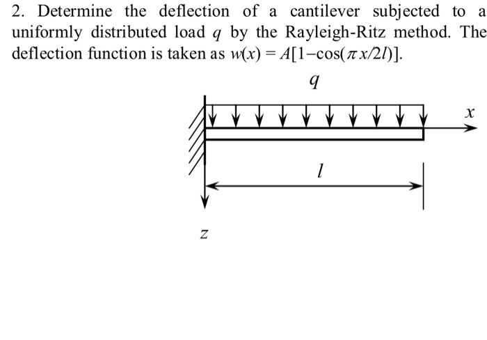 Solved = 2. Determine the deflection of a cantilever | Chegg.com
