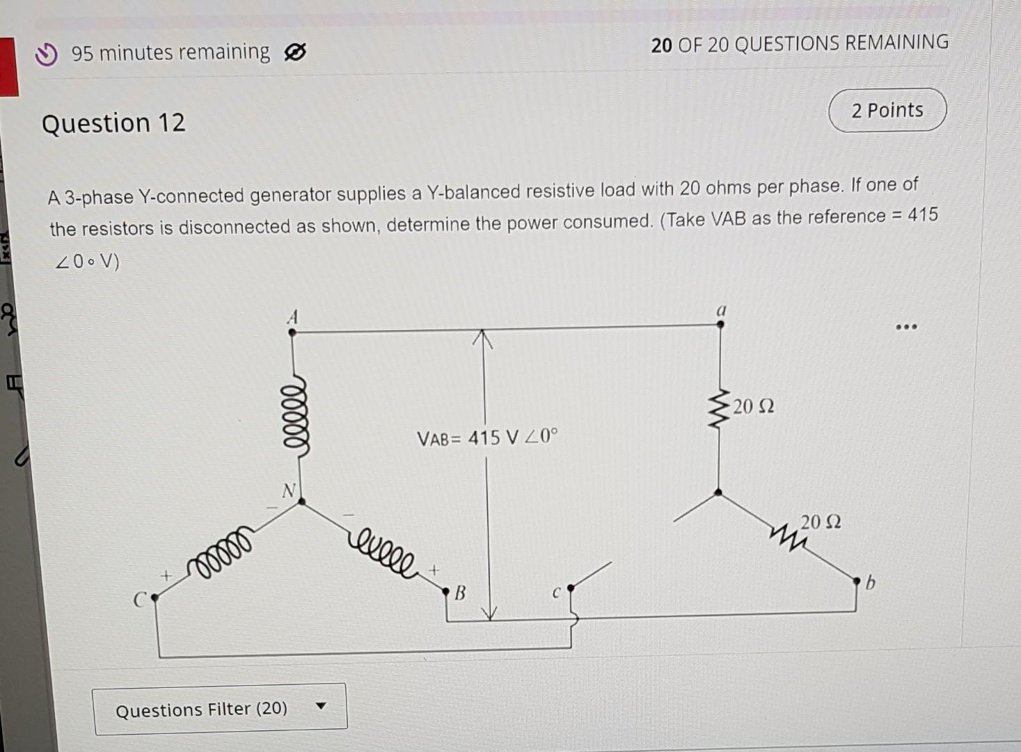 Solved A 3-phase Y-connected generator supplies a Y-balanced | Chegg.com