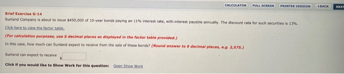 Solved CALCULATOR FULL SCREEN PRINTER VERSION BACK NEX Brief | Chegg.com