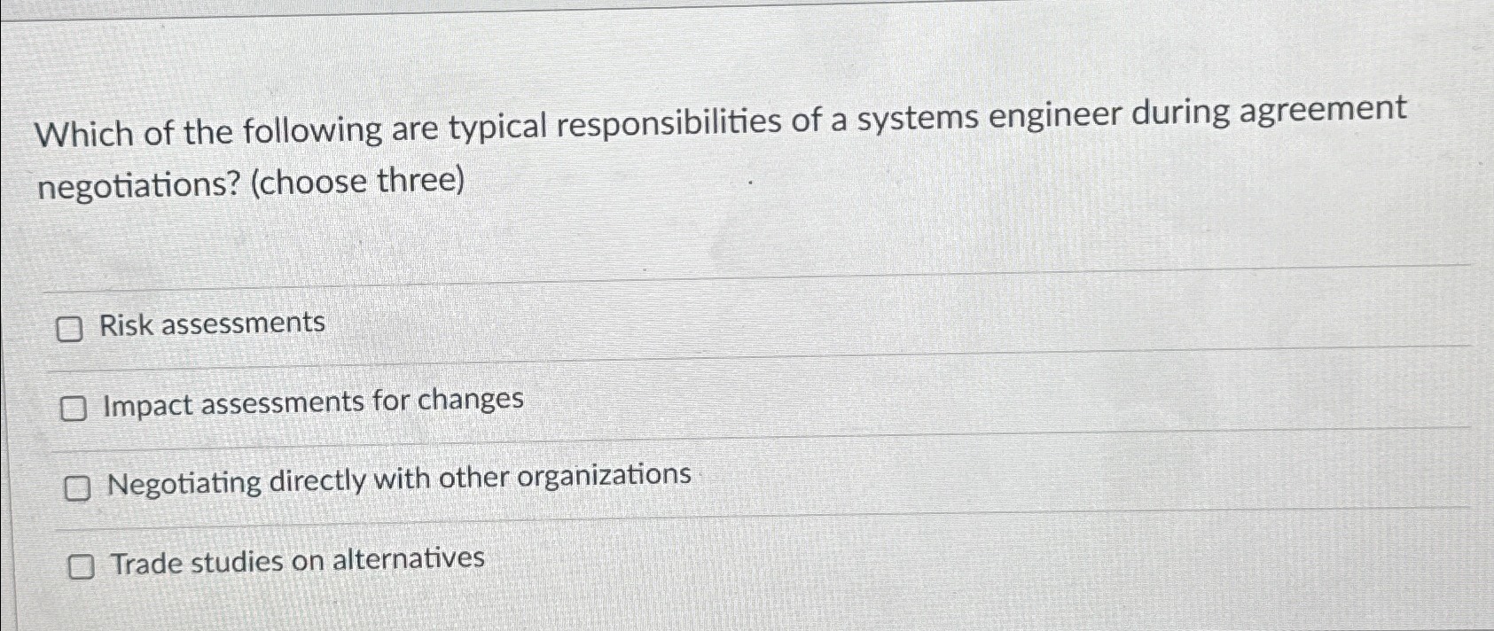 Solved Which of the following are typical responsibilities | Chegg.com