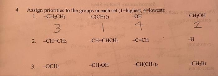 Solved 4. Assign priorities to the groups in each set ( 1= | Chegg.com
