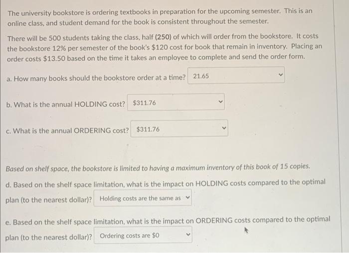 Solved The university bookstore is ordering textbooks in | Chegg.com