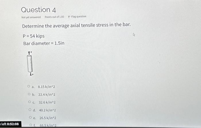 Determine the average axial tensile stress in the | Chegg.com