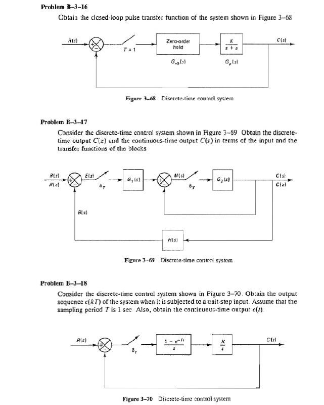 Solved Problem 3-3-16 Obtain the closed-loop pulse transfer | Chegg.com