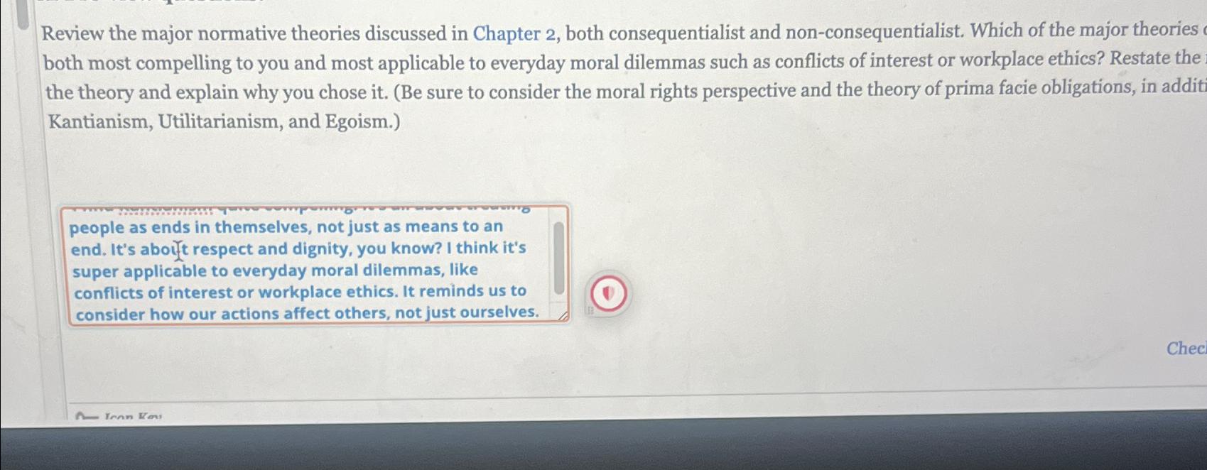 Solved Review the major normative theories discussed in | Chegg.com