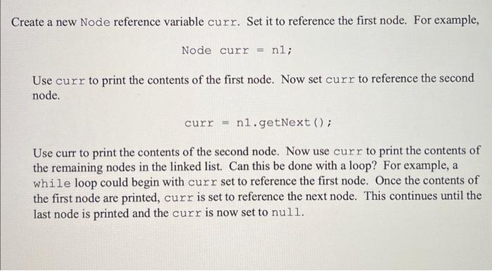 Solved Implement the Node class shown in the handout. Test | Chegg.com