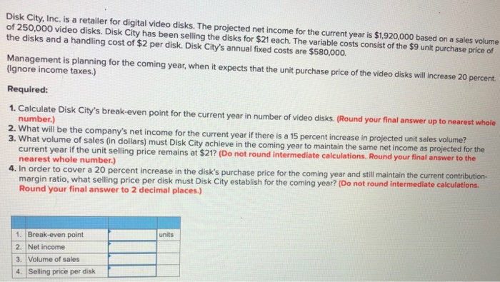 Solved Disk City, Inc. is a retailer for digital video | Chegg.com