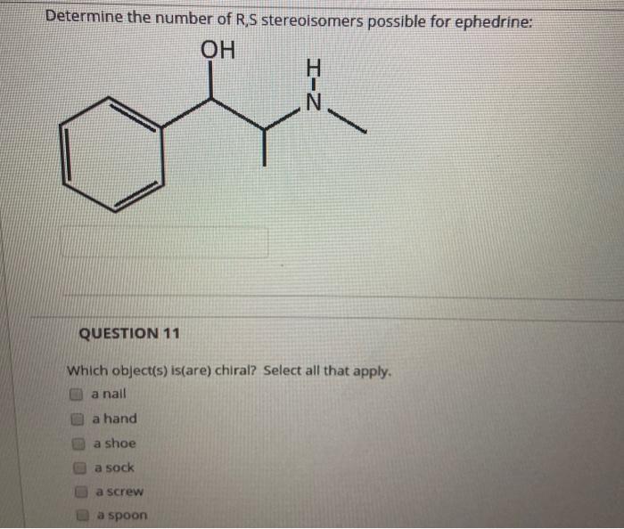 Solved Determine the number of RS stereoisomers possible for | Chegg.com