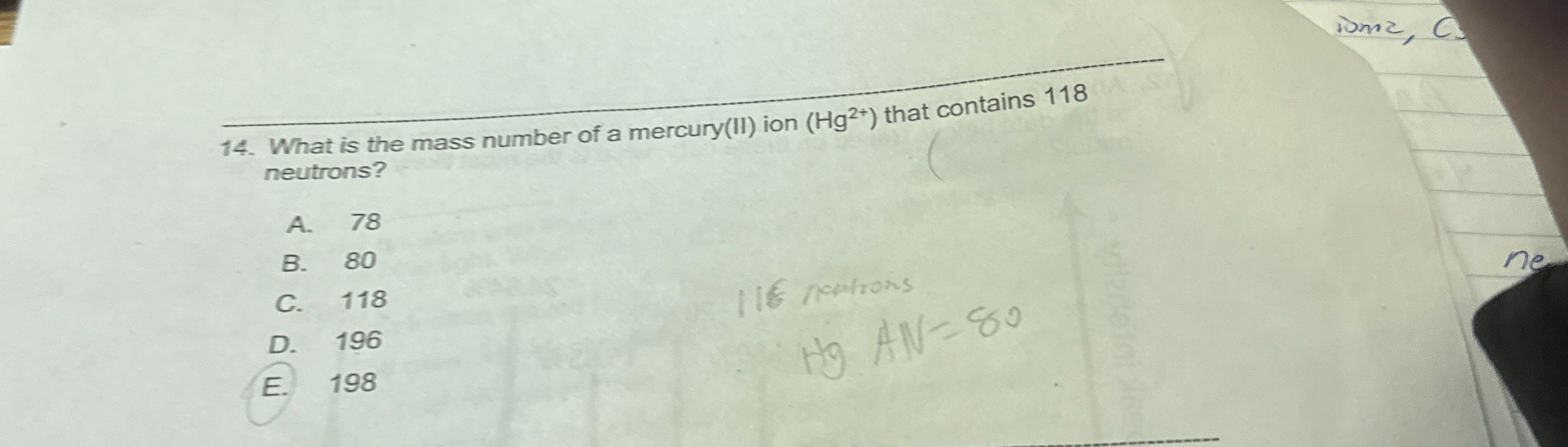 Solved What is the mass number of a mercury(II) ﻿ion (Hg2+) | Chegg.com