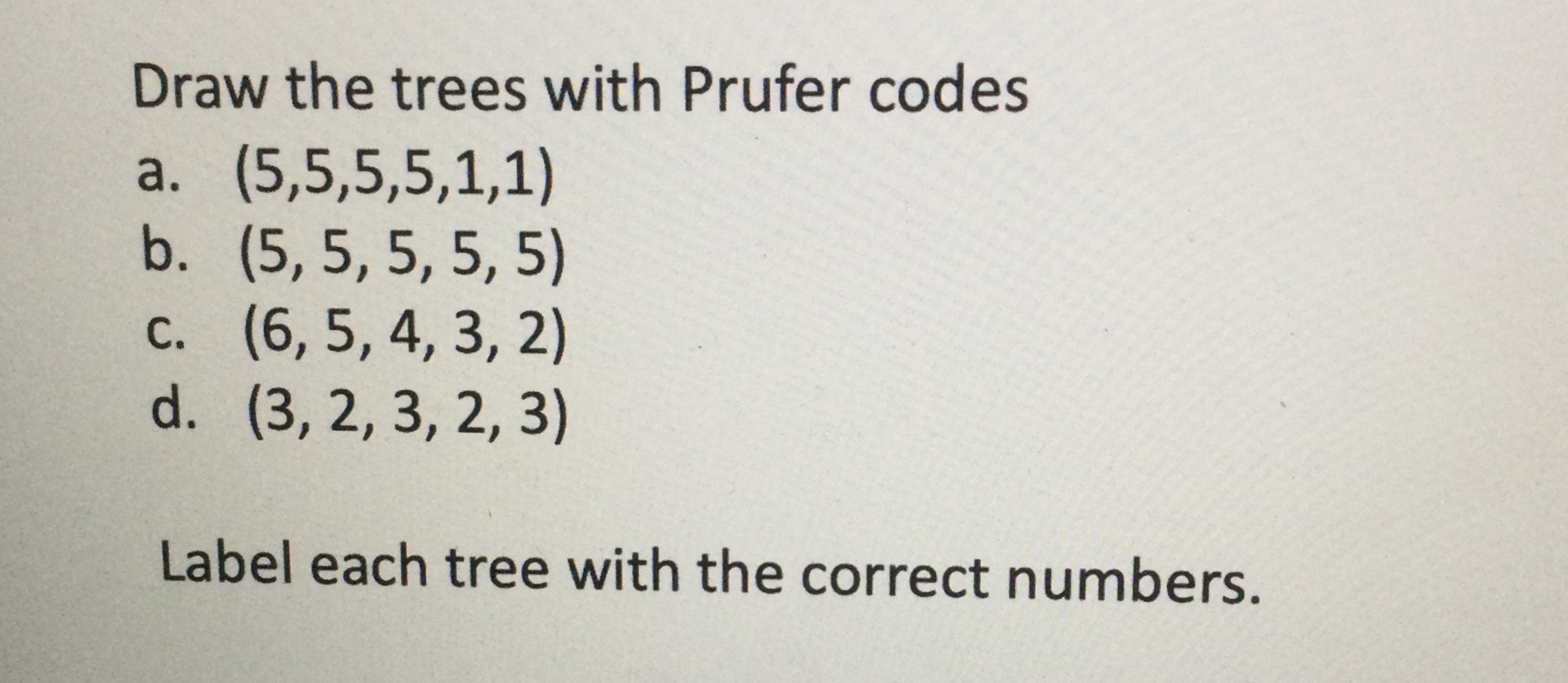 Solved Draw the trees with Prufer | Chegg.com