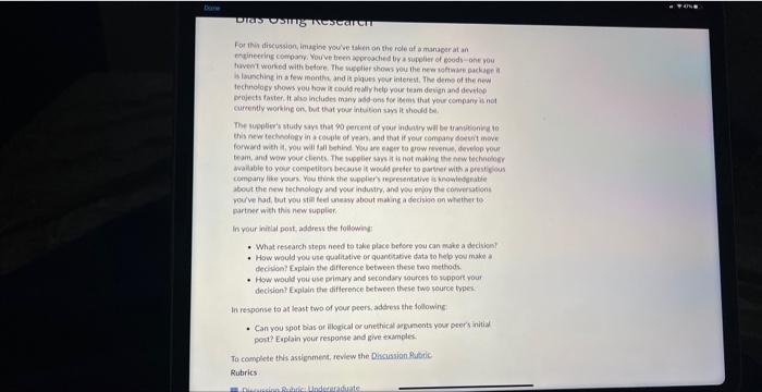 Solved For thiy discusion, imagiot you'e aterion the role af | Chegg.com