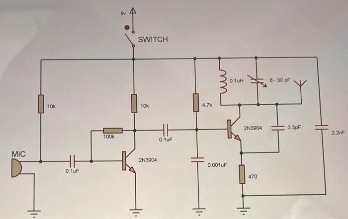 Solved FM TRANSMITTER CIRCUITdo an implementation on a | Chegg.com