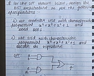Solved For the CUT shown below, design the BIST architecture | Chegg.com