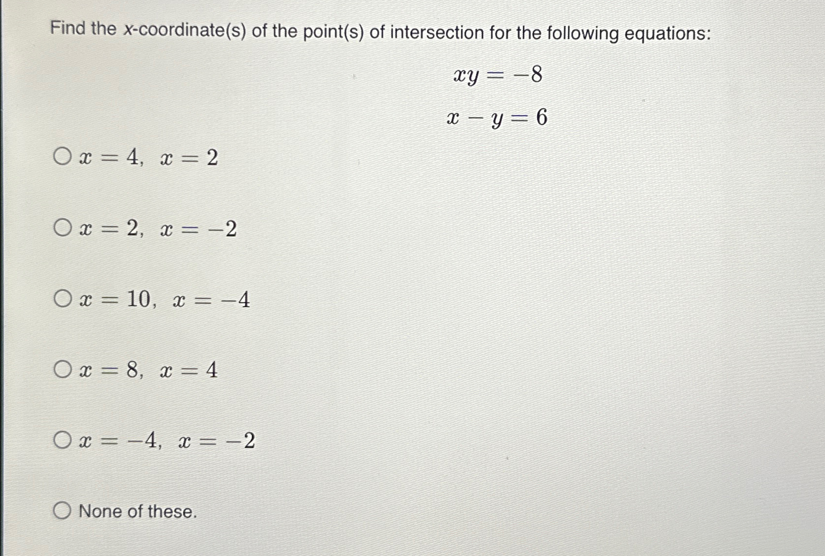 Solved Find the x-coordinate(s) ﻿of the point(s) ﻿of | Chegg.com