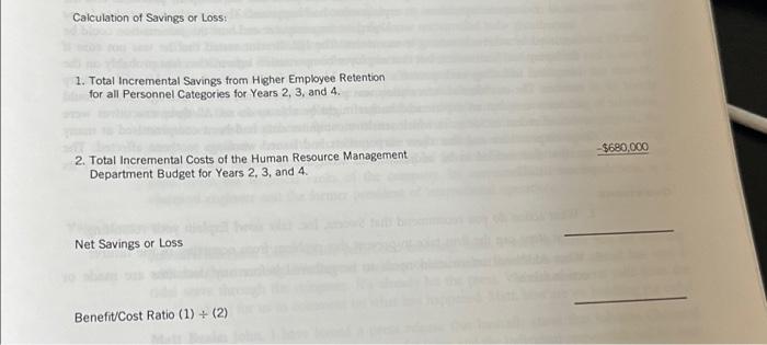 Solved Calculation of Savings or Loss: 1. Total Incremental | Chegg.com
