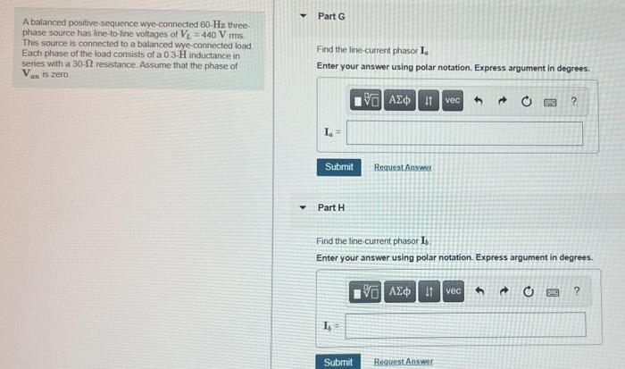 Solved A balanced positive-sequence wye-connected 60-Hz | Chegg.com