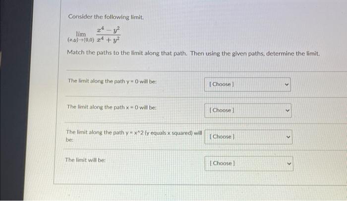 Solved Consider the following limit. | Chegg.com