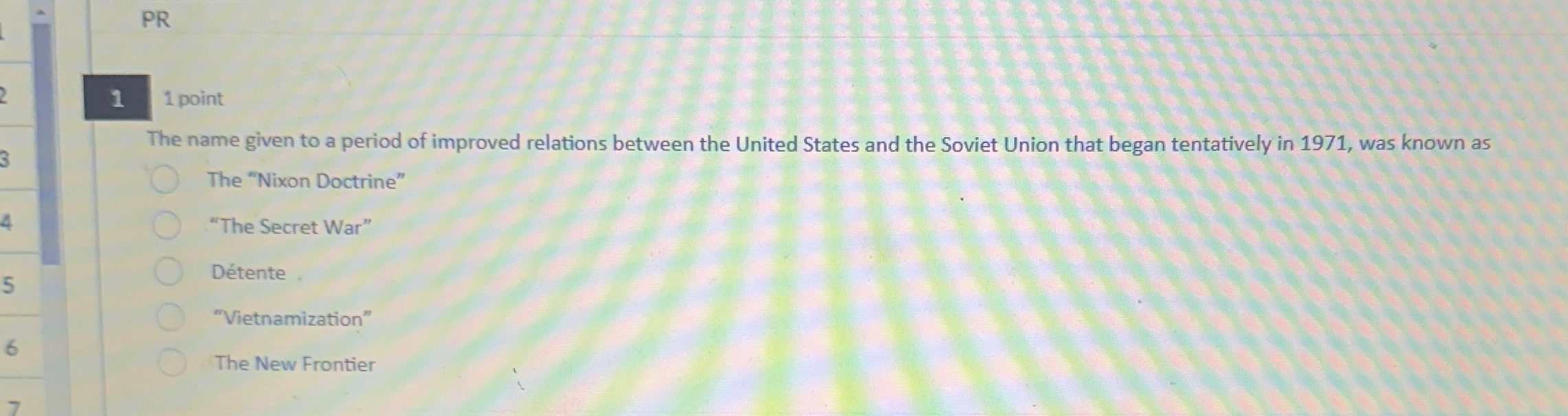 Solved PR1 1 ﻿pointThe name given to a period of improved | Chegg.com