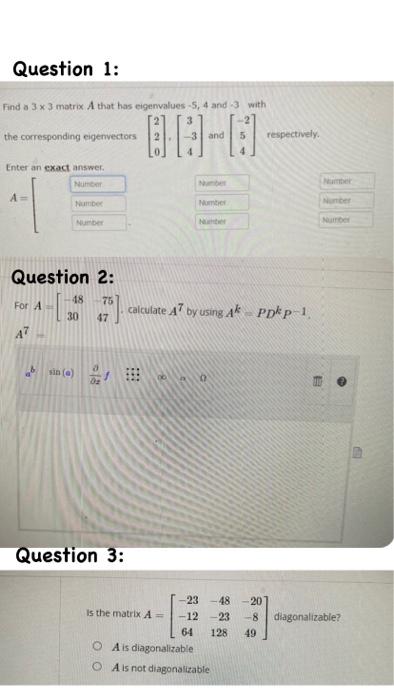 Solved Find a 3×3 matrix A that has eigenvalues −5,4 and -3 | Chegg.com
