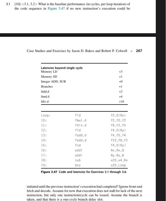 Solved 3.1 [10] What is the baseline performance | Chegg.com