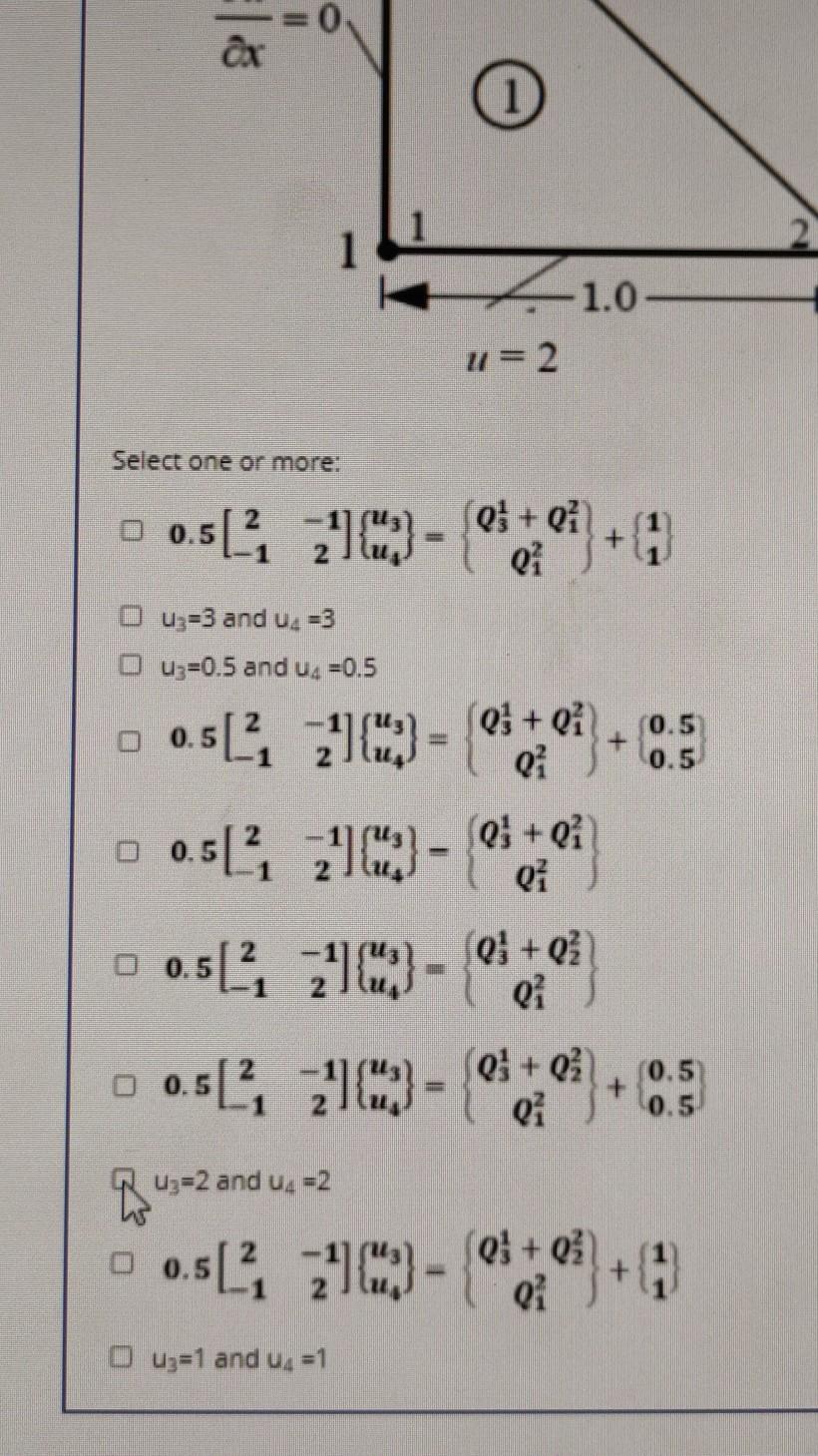 Solved un 7 Use two linear triangular elements to solve for | Chegg.com