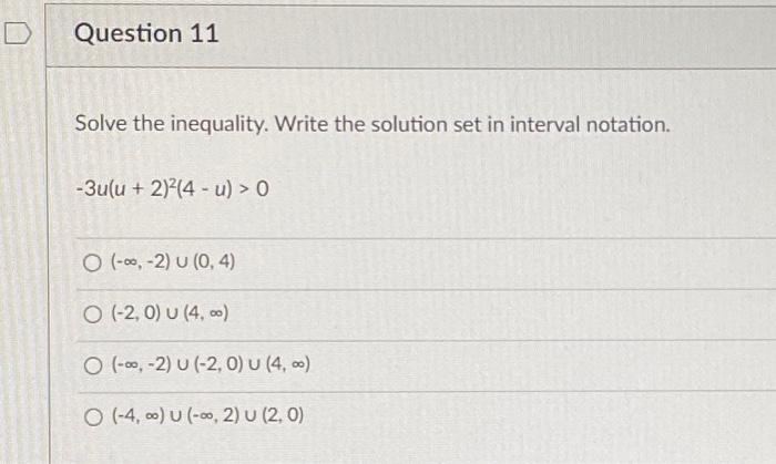 Solved Solve the inequality. Write the solution set in | Chegg.com