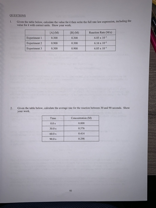 Lab 9. Kinetics of a Redox Reaction OBJECTIVE You | Chegg.com