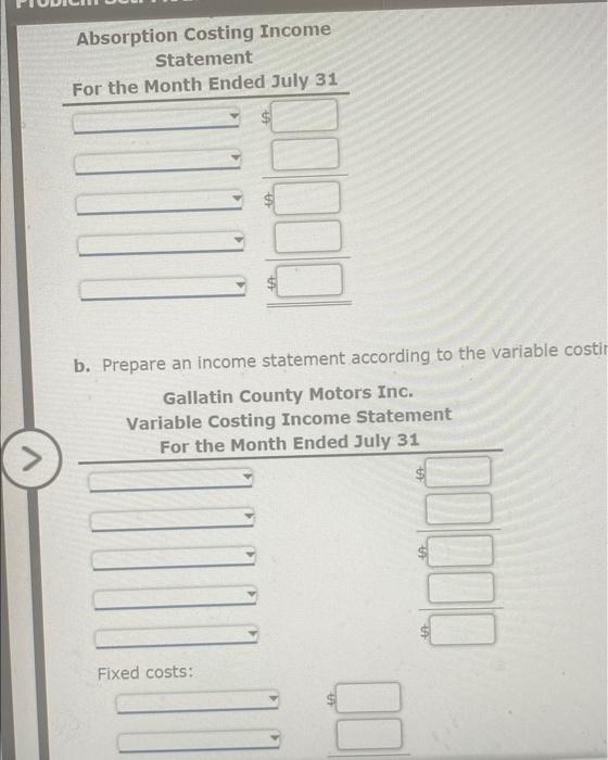 Solved Income Statements under Absorption Costing and | Chegg.com