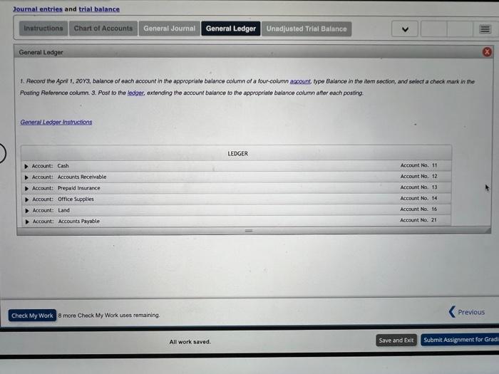 Instructions General Joumal General Ledger | Chegg.com