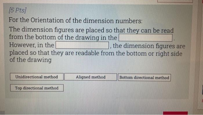 Solved [5 Pts) For the Orientation of the dimension numbers: | Chegg.com